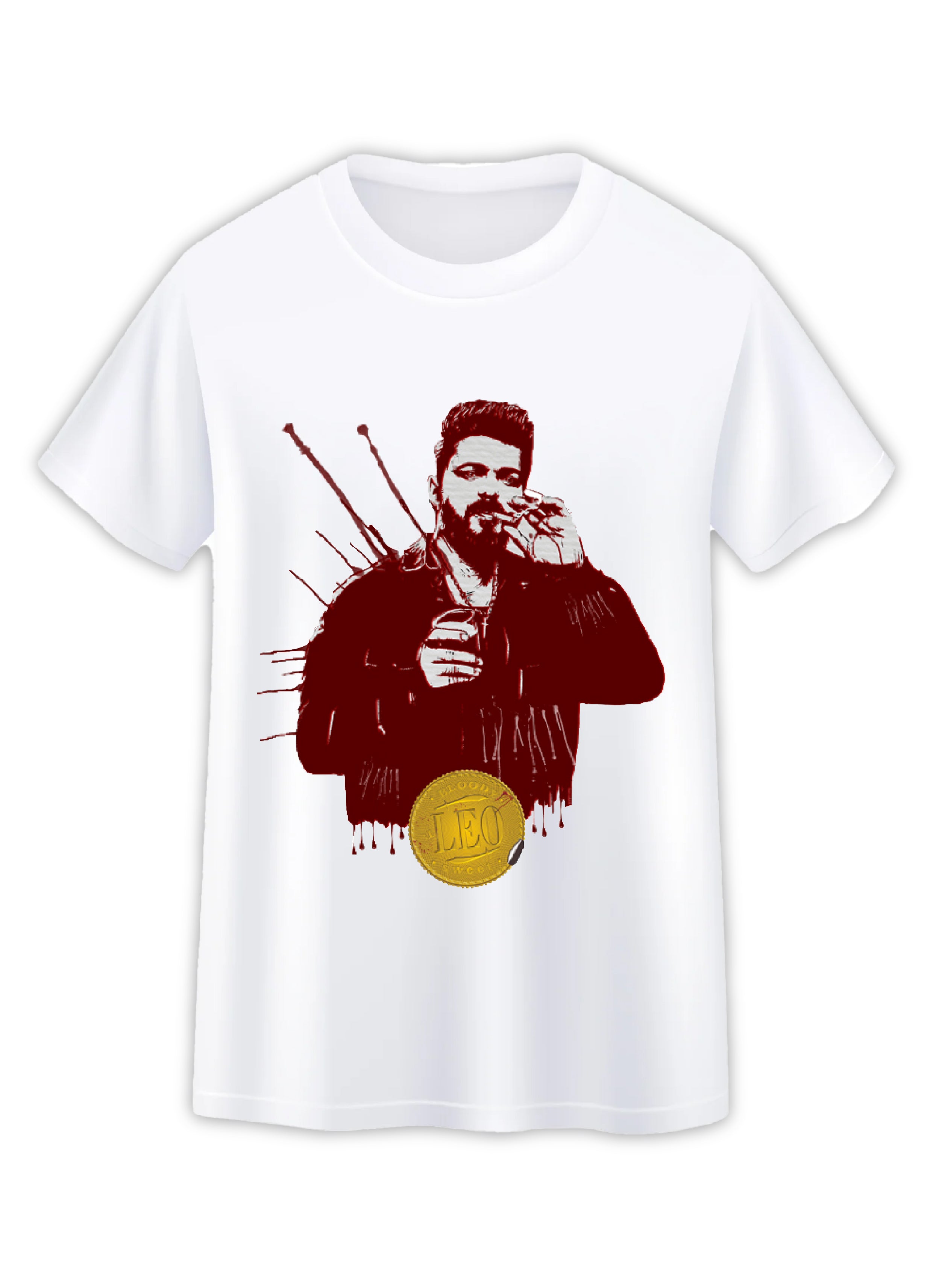 Thalapathy Leo Vijay Printed Round Half Sleeve Regular Fit T Shirt Men ...